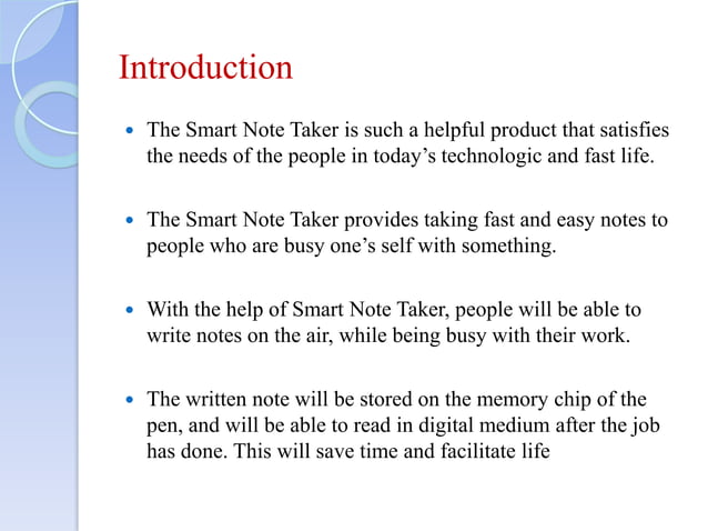 Smart note taker | PPT