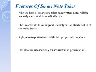 Smart note taker | PPT