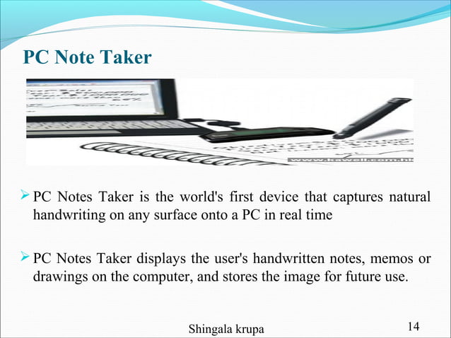 Smart note taker | PPT