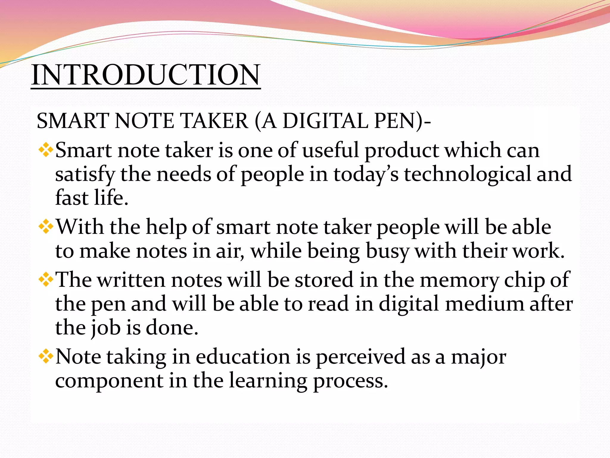 Smart note taker | PPTX