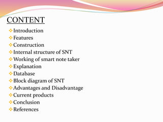Smart note taker | PPTX