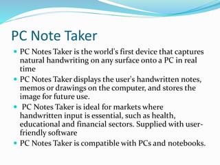 Smart note taker | PPTX