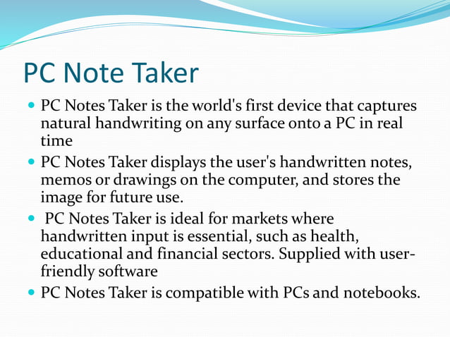 Smart note taker | PPTX