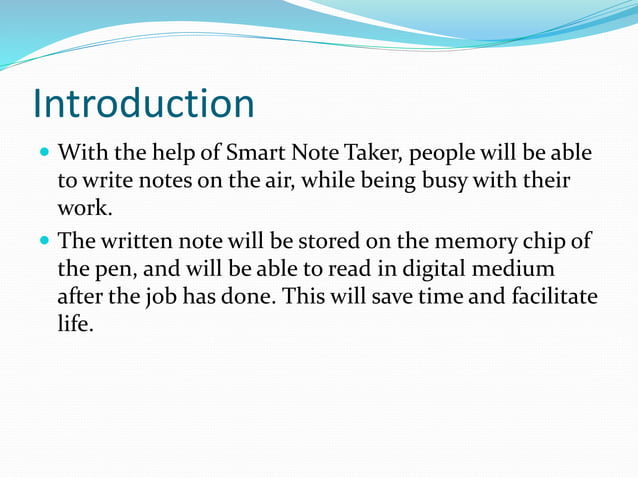 Smart note taker | PPT