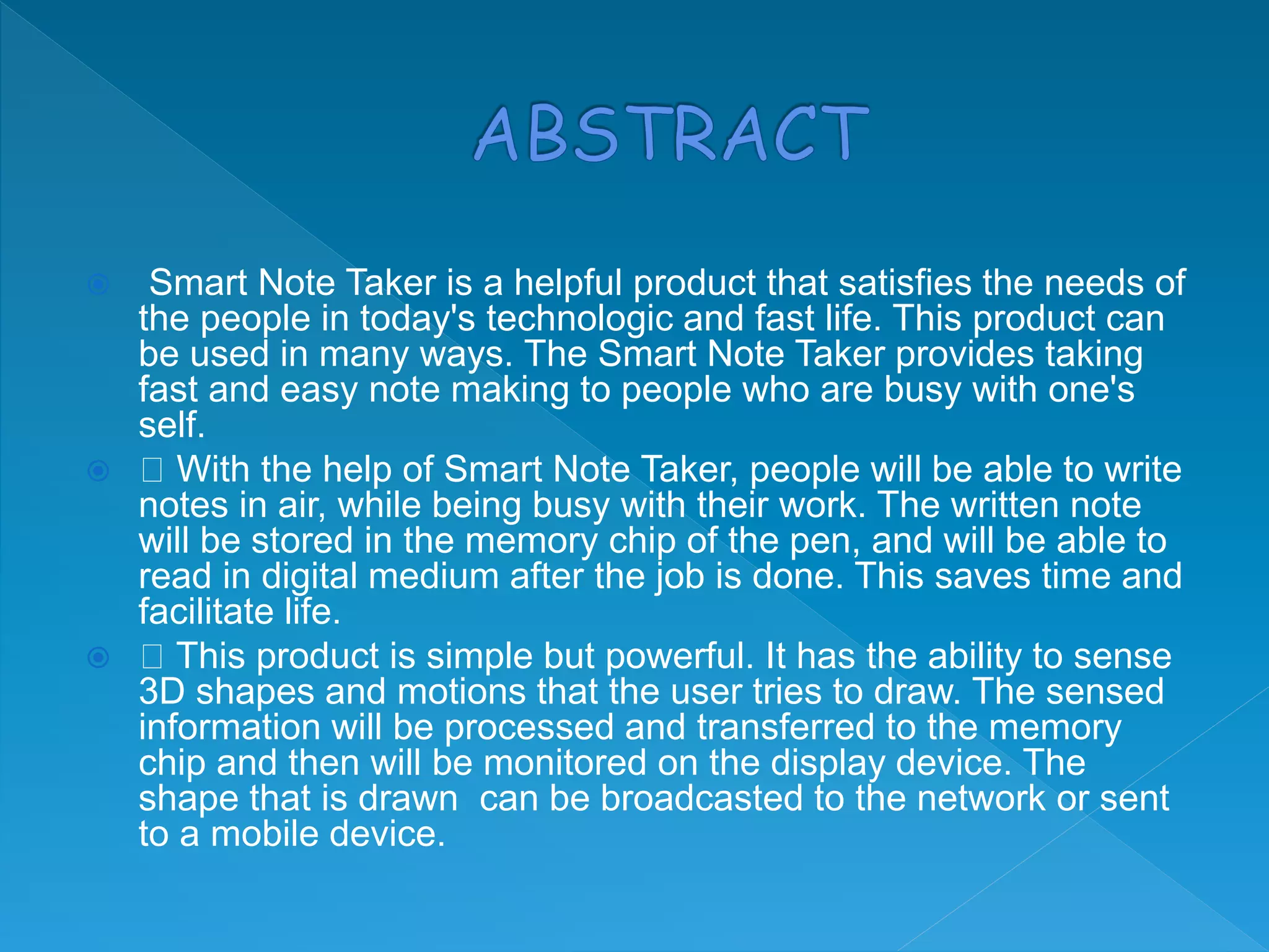 Smart note taker | PPT