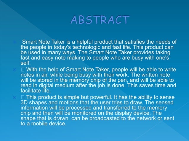 Smart note taker | PPT