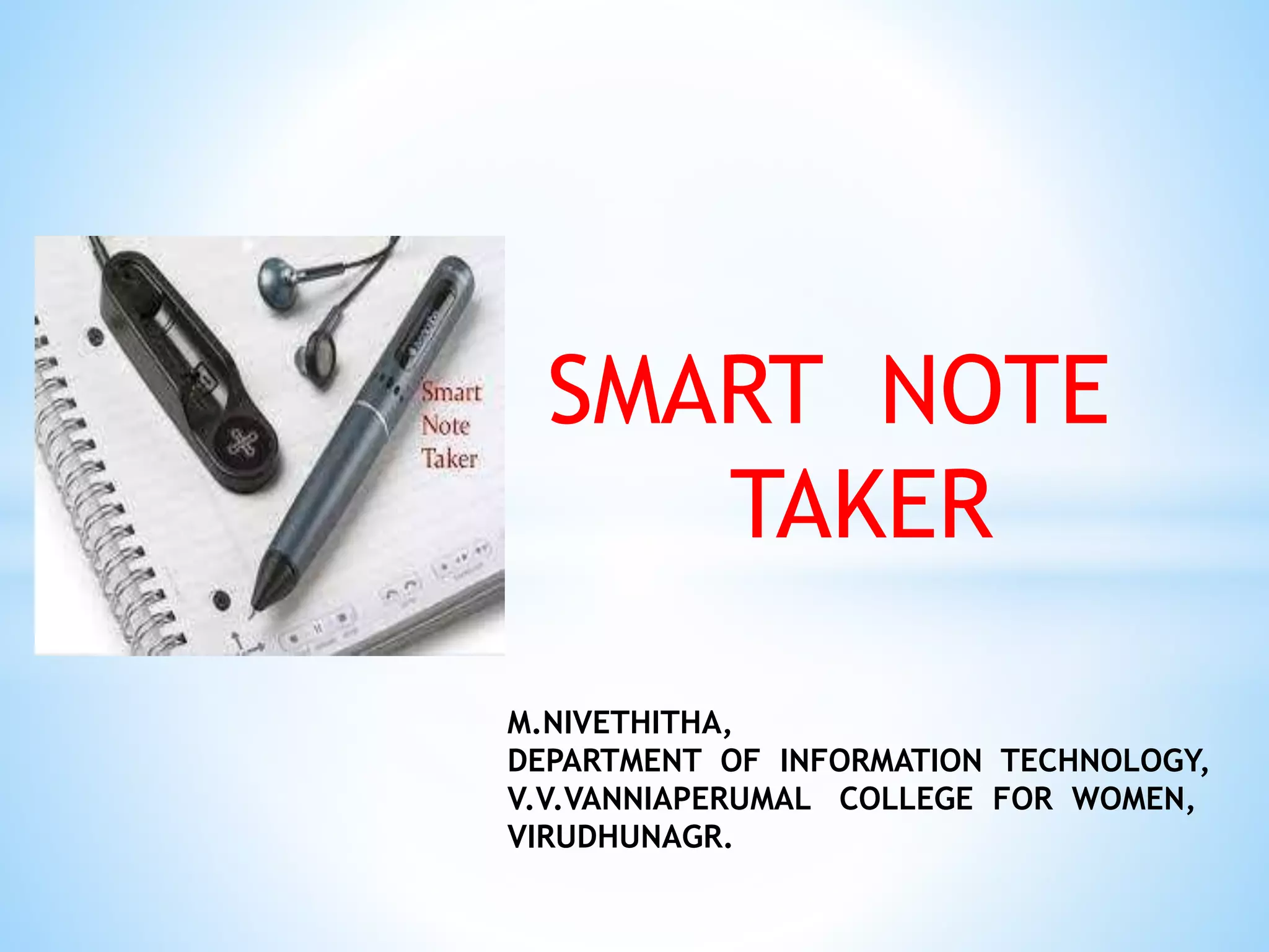 Smart note taker | PPT