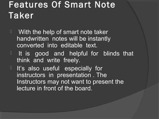 Smart note taker ppt | PPT