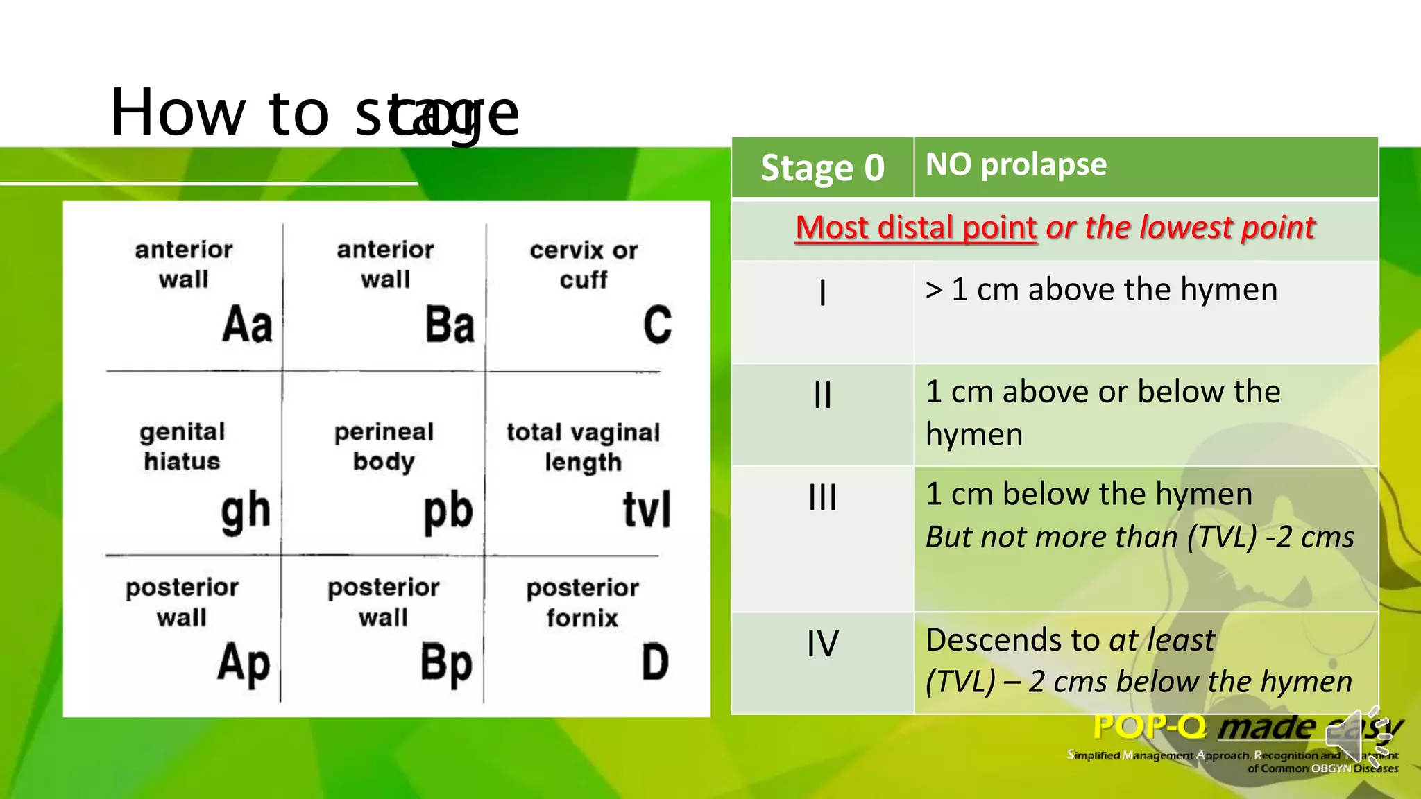POP-Q made easy | PPSX | Reproductive Health | Diseases and Conditions
