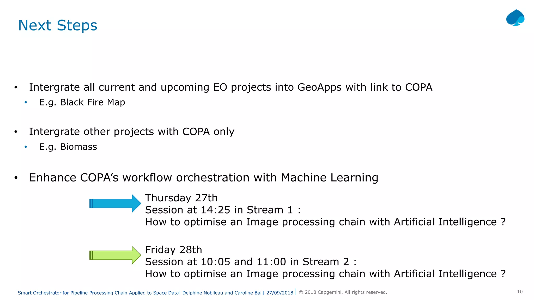 Smart orchestrator for pipeline processing chain applied to space data cwin18 toulouse | PDF