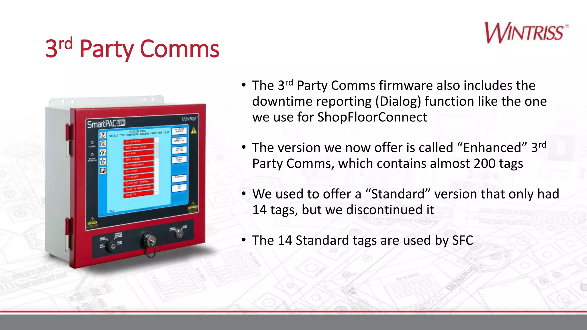 Wintriss SmartPAC PRO 3rd-Party Communications option for external ...
