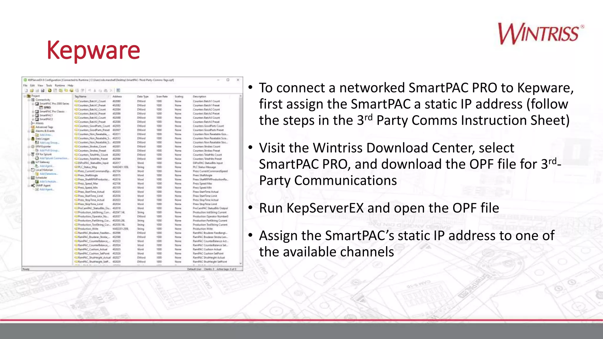 Wintriss SmartPAC PRO 3rd-Party Communications option for external ...