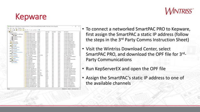 Wintriss SmartPAC PRO 3rd-Party Communications option for external ...