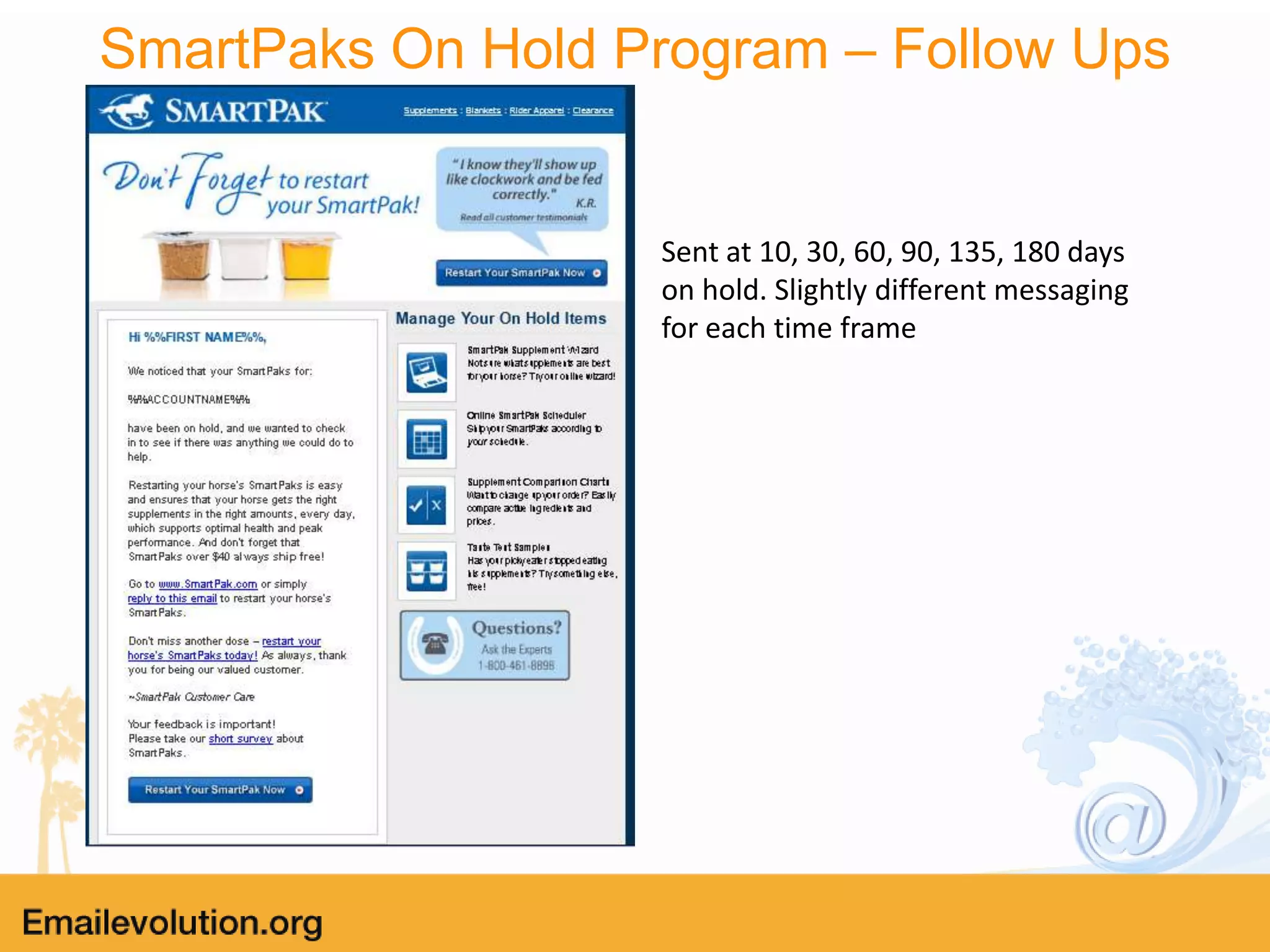 SmartPak Silverpop Lifecycle Email Program | PPT