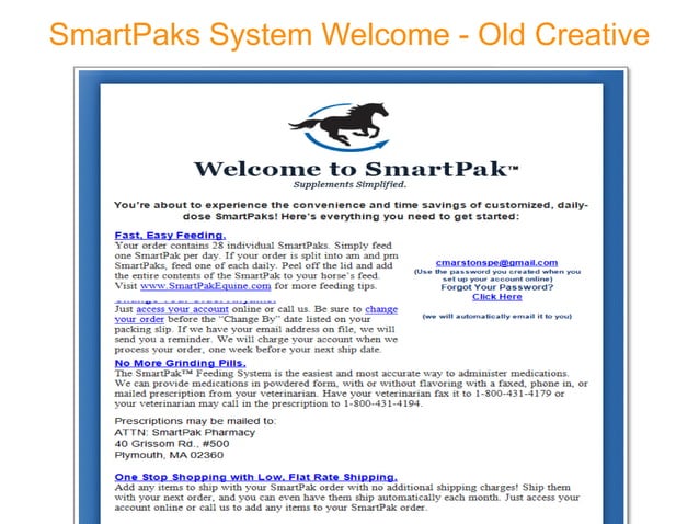 SmartPak Silverpop Lifecycle Email Program | PPT
