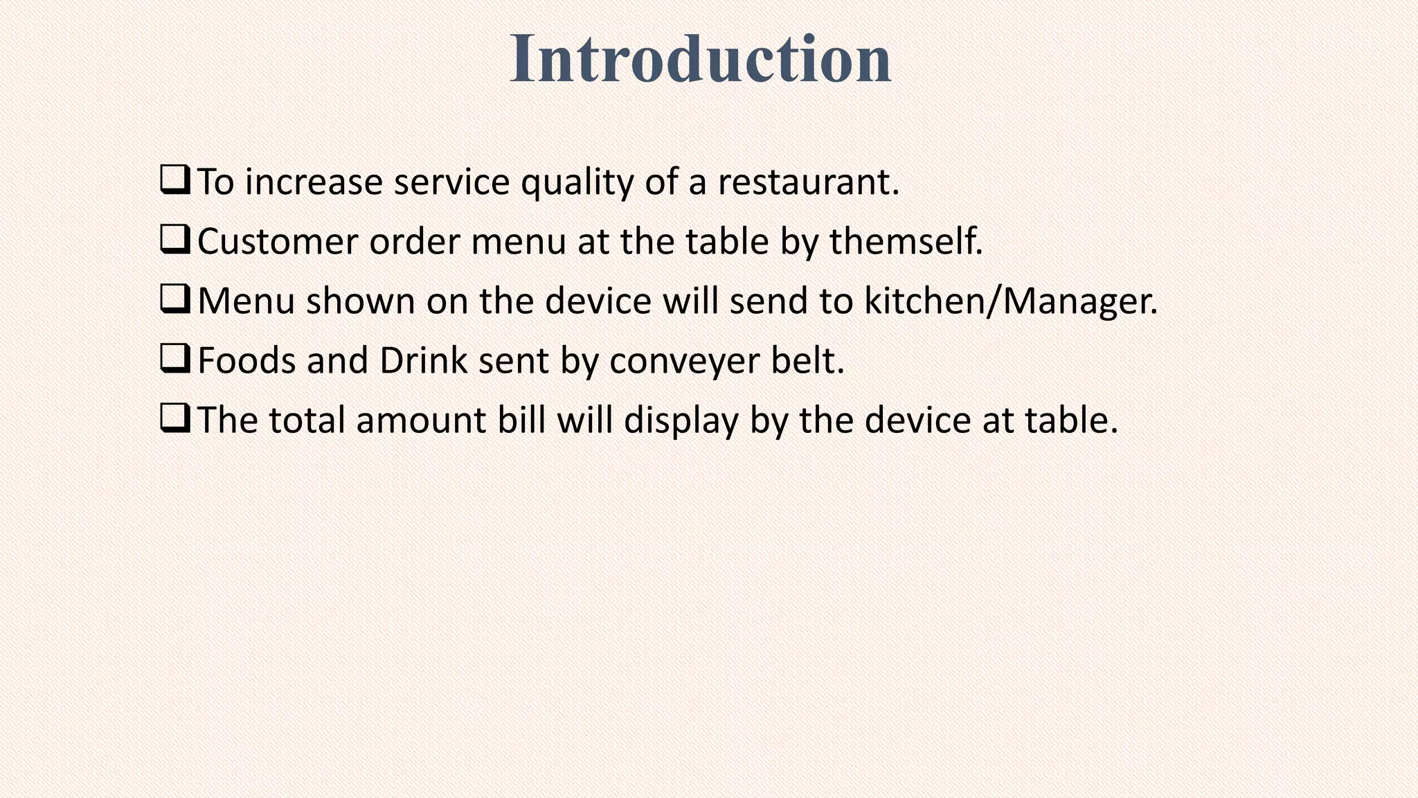 Automated Cafeteria System for Efficient Food Serving | PPT