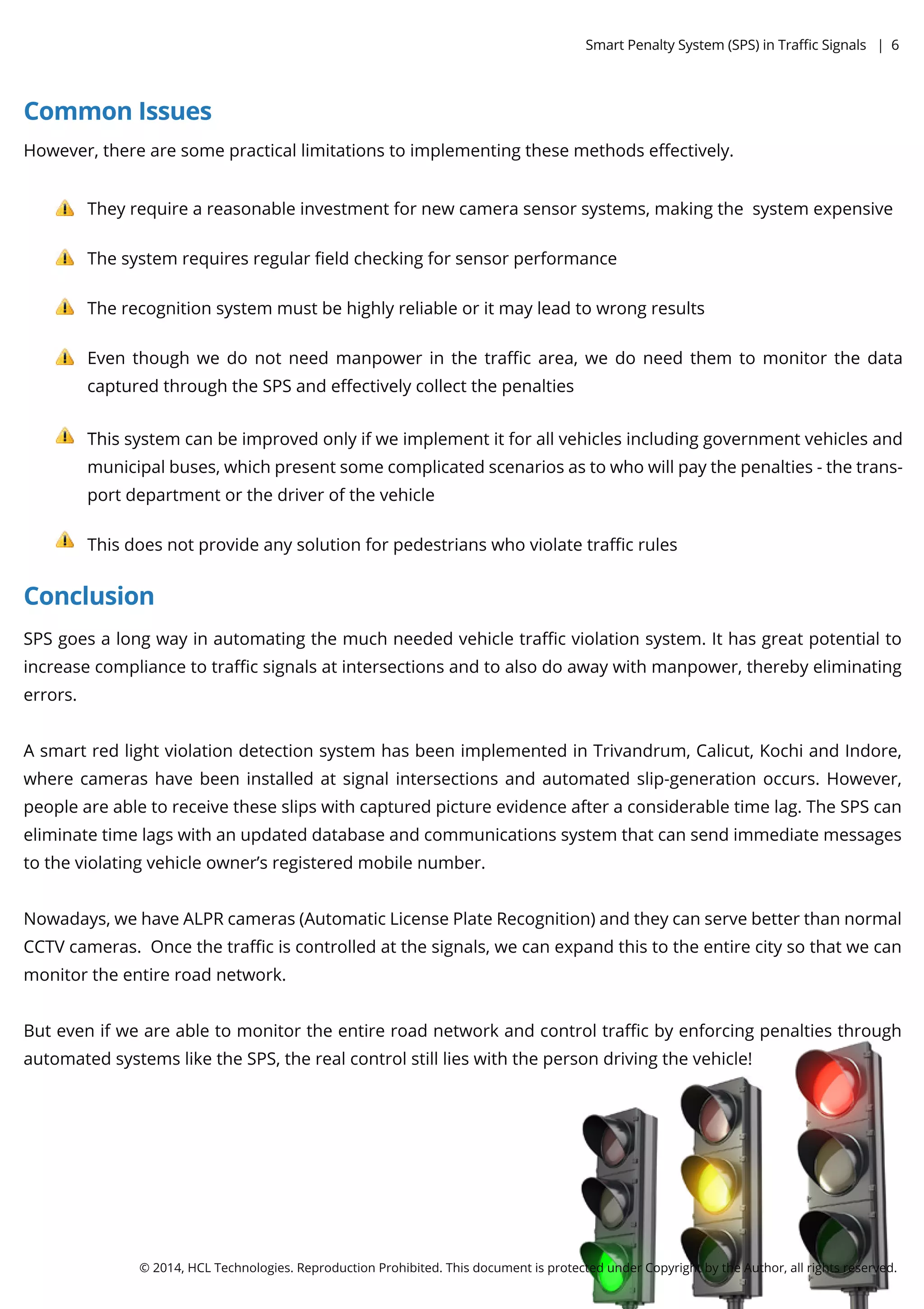 Smart Penalty System (SPS) in Traffic Signals | PDF