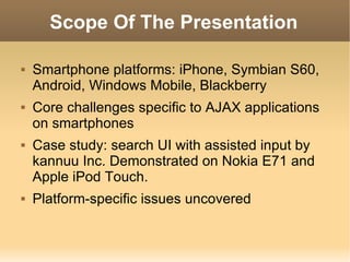 Challenges of AJAX Development for Smartphone Platforms | ODP