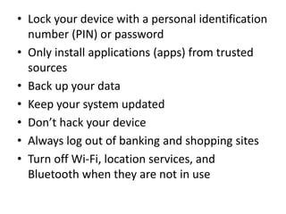 Smartphone and mobile device safety & security | PPTX