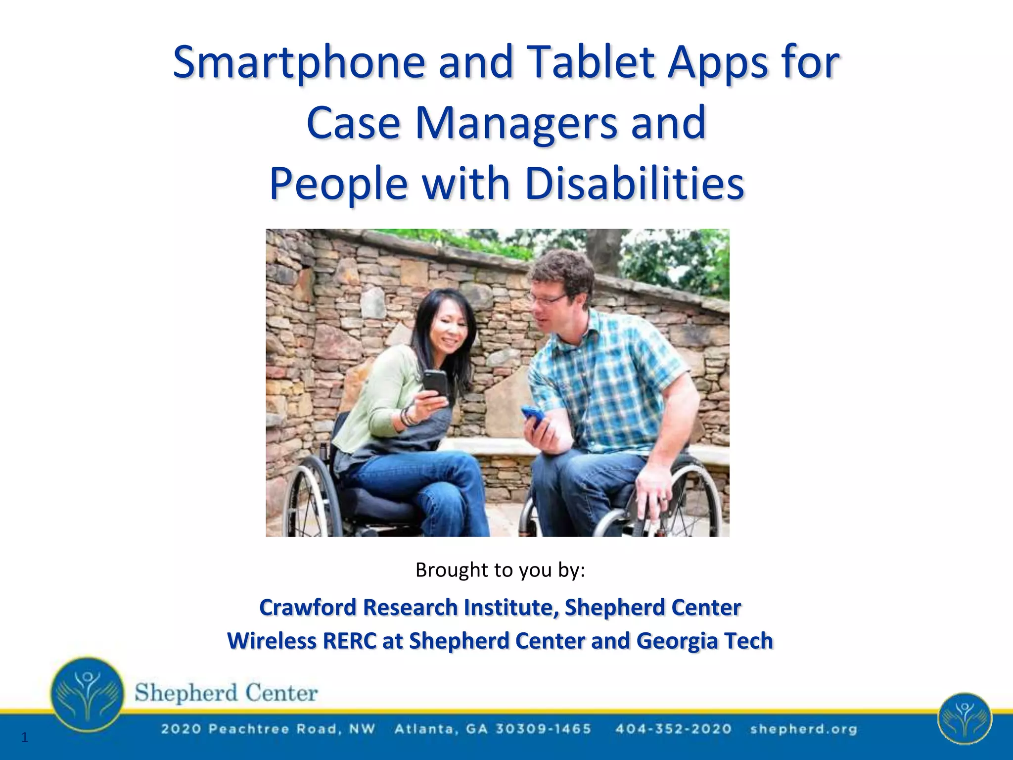 Smartphone and tablet apps for people with disabilities | PPT