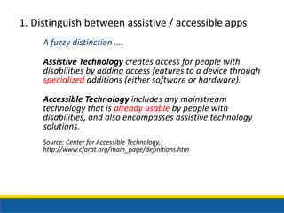 Smartphone and tablet apps for people with disabilities | PPT