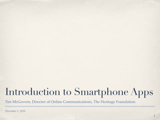Introduction to Smartphone apps | PPT