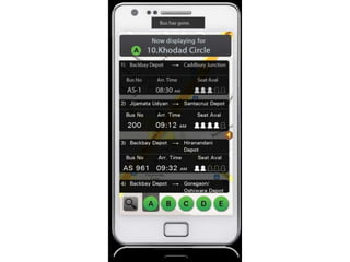Smartphone app ui for tracking urban bus movement | PPTX
