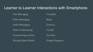 Smartphone Learning: Designing for the Emerging Mobile Learning ...