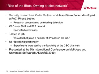 Smartphone Ownage: The state of mobile botnets and rootkits | PDF ...