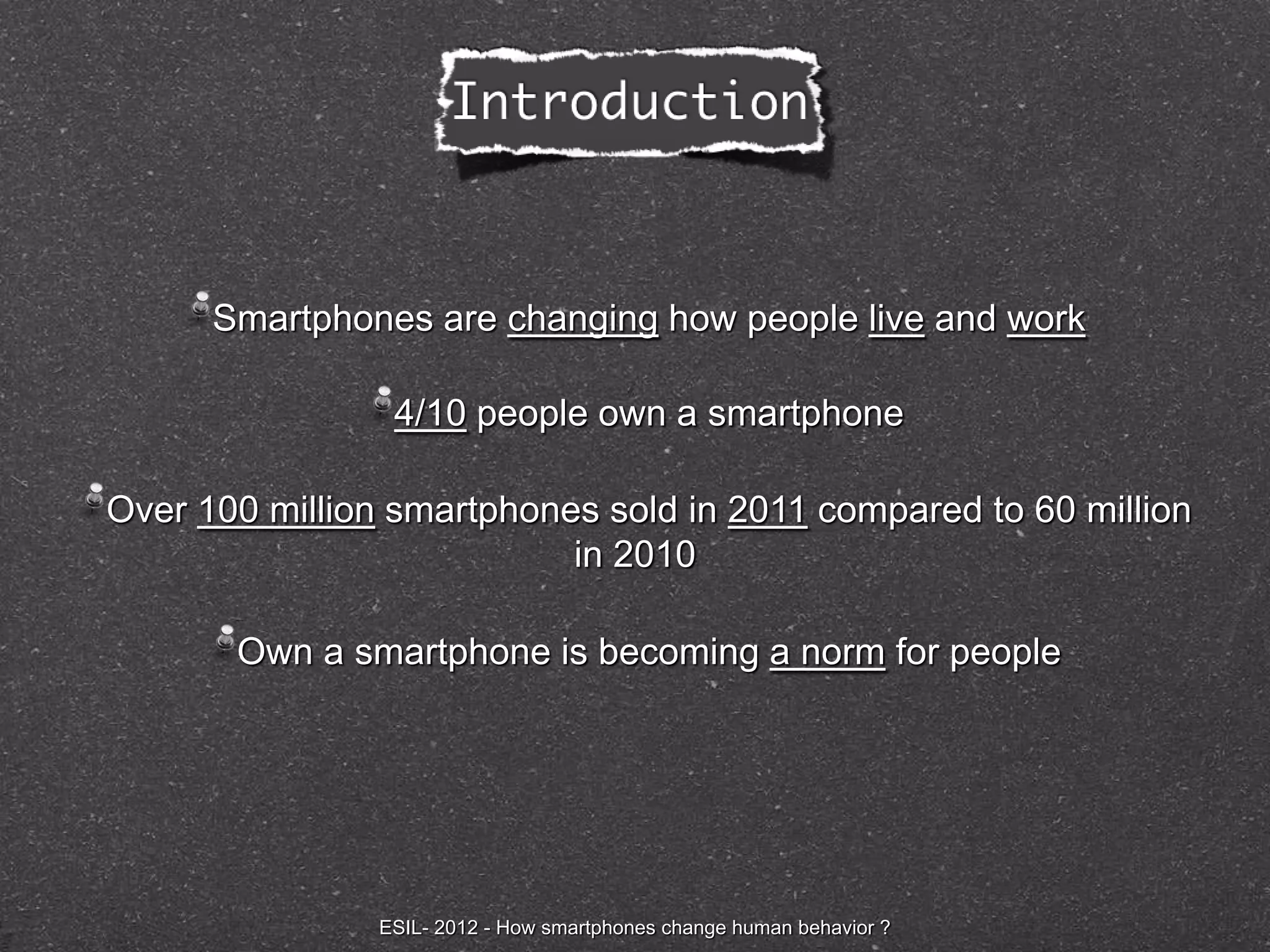 How smartphones change human behavior ? | PPTX