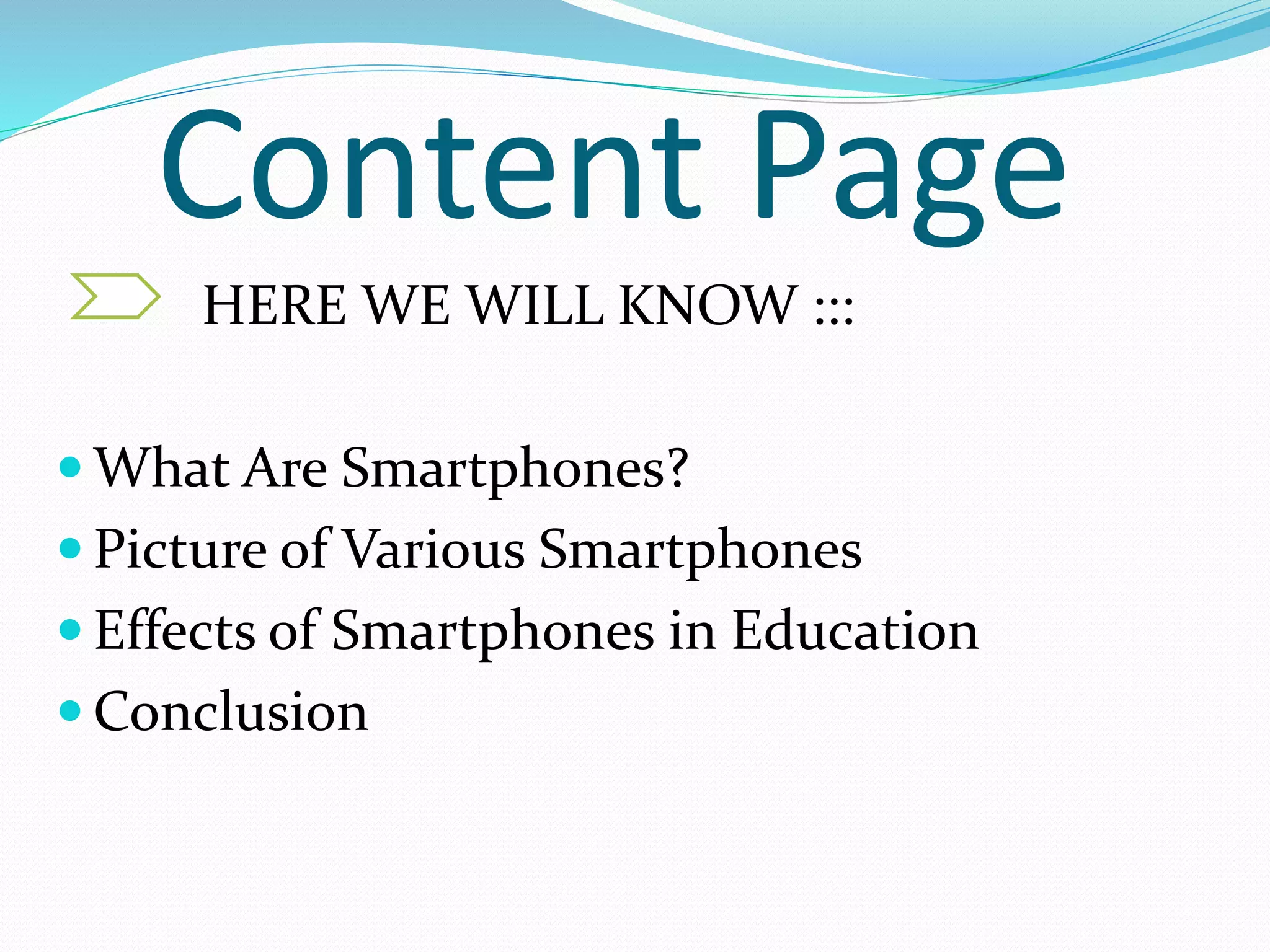 Smartphones in Education | PPTX