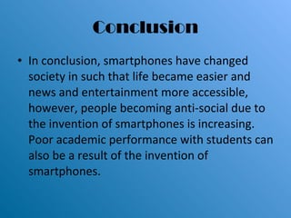 Smartphones. assignment | PPT | Smartphones | Consumer Electronics