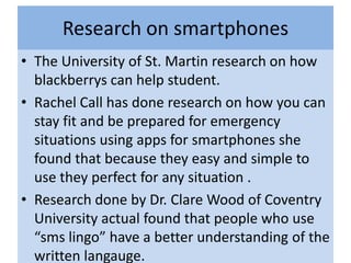 Smartphones the key to productivity | PPT