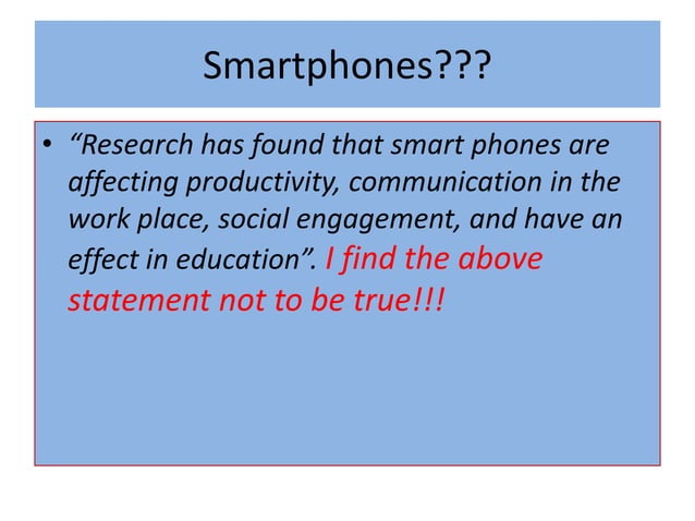 Smartphones the key to productivity | PPT