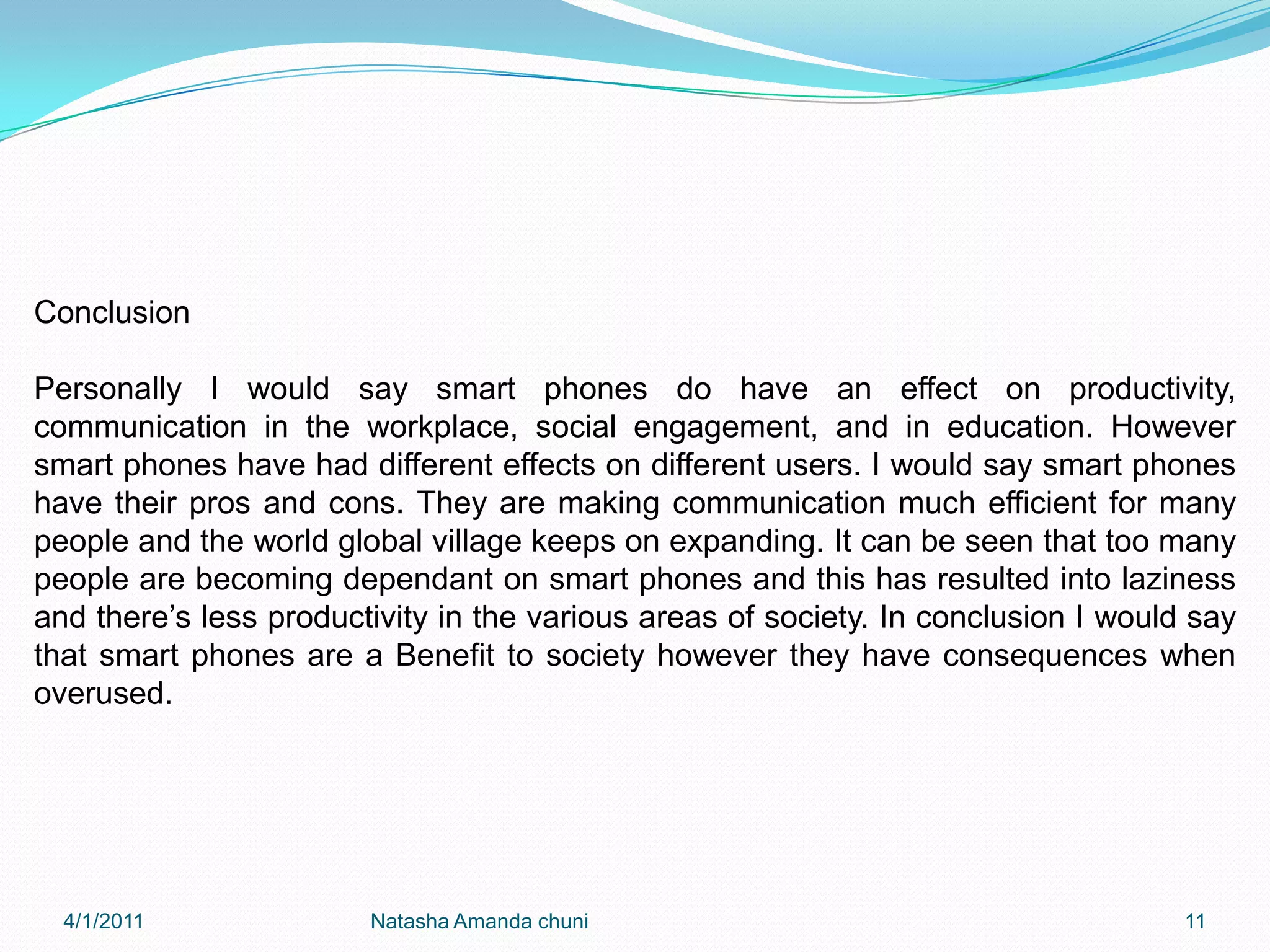 Smart phones and society | PPSX