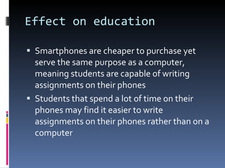 Smartphones and their contribution to society | PPT