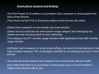 Smart phones and their effects | PPT