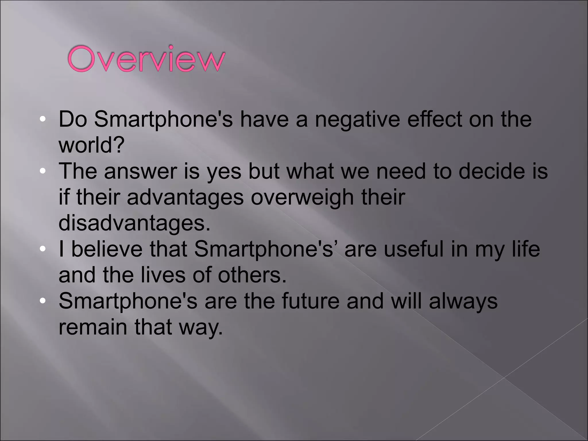 Smartphone's and their effects | PDF