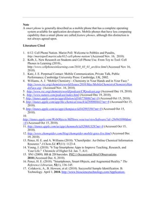 Smart phones are a powerful tool in the chemistry classroom | PDF