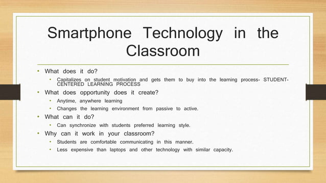 Smartphones in the classroom | PPTX | Smartphones | Consumer Electronics