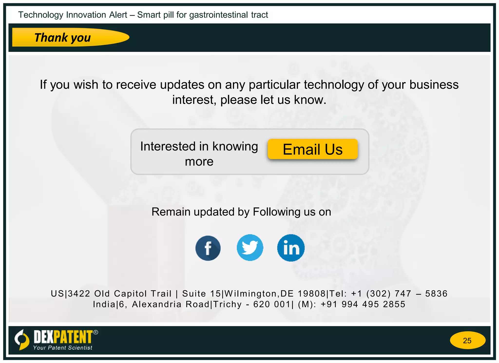 Technology Innovation Alert on Smart Pill for Gastrointestinal Tract | PDF