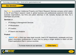 Technology Innovation Alert on Smart Pill for Gastrointestinal Tract | PDF