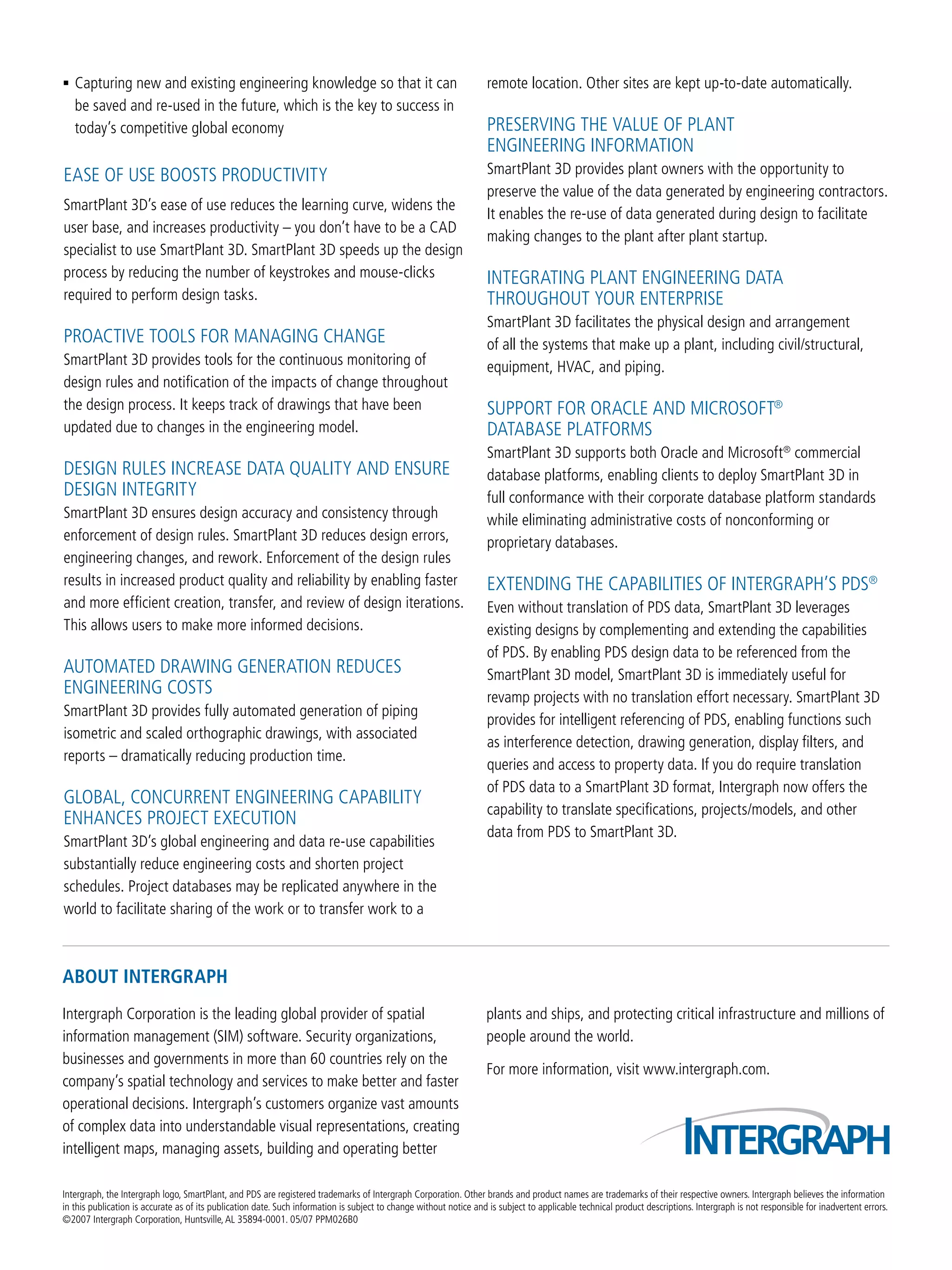 Smart plant 3d_flier | PDF | Business | Business and Finance