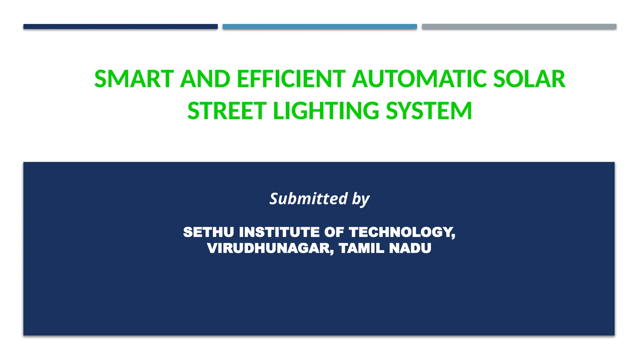 smart pole using solar pv panel for street light | PPTX