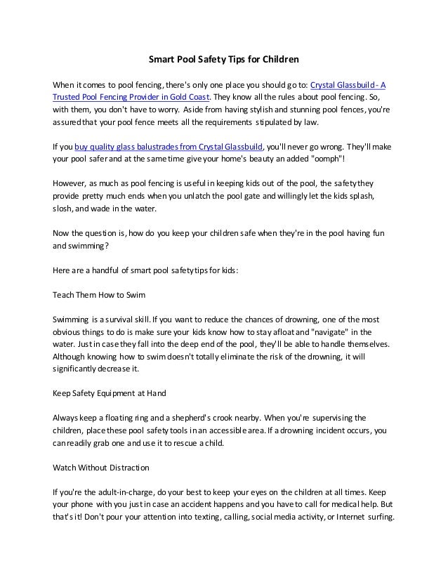 Smart Pool Safety Tips for Children