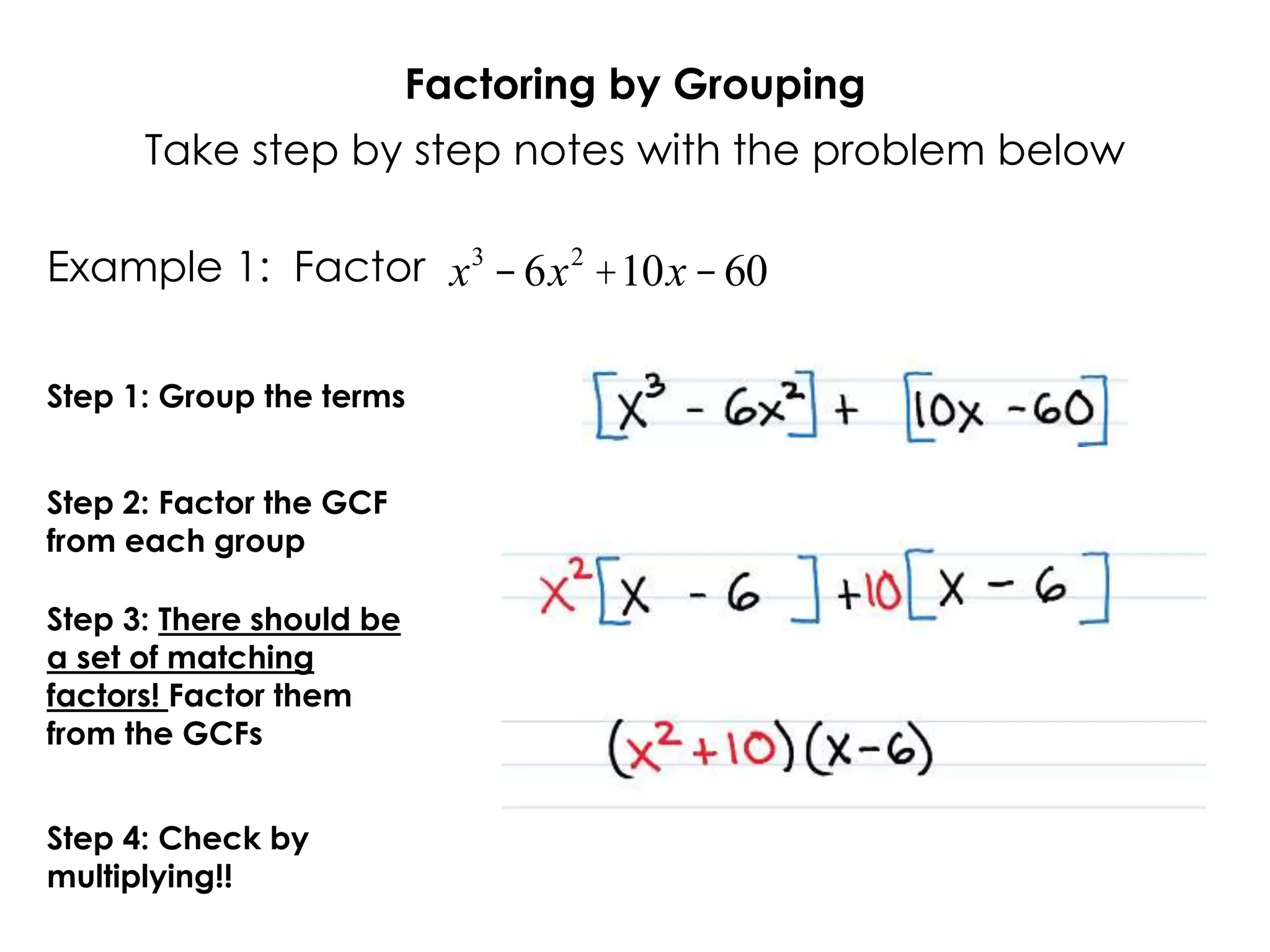 Smart practice factoring by grouping | PPTX