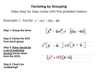 Smart practice factoring by grouping | PPTX