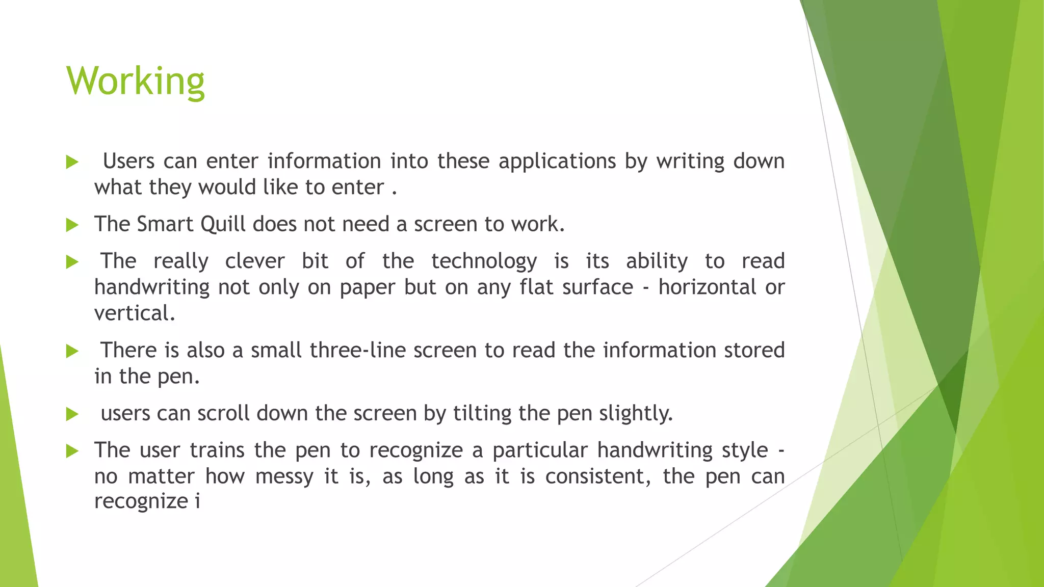 Smart quill ppt | PPTX
