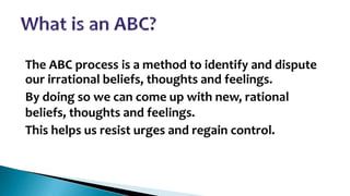 The ABCs | SMART Recovery | PPTX