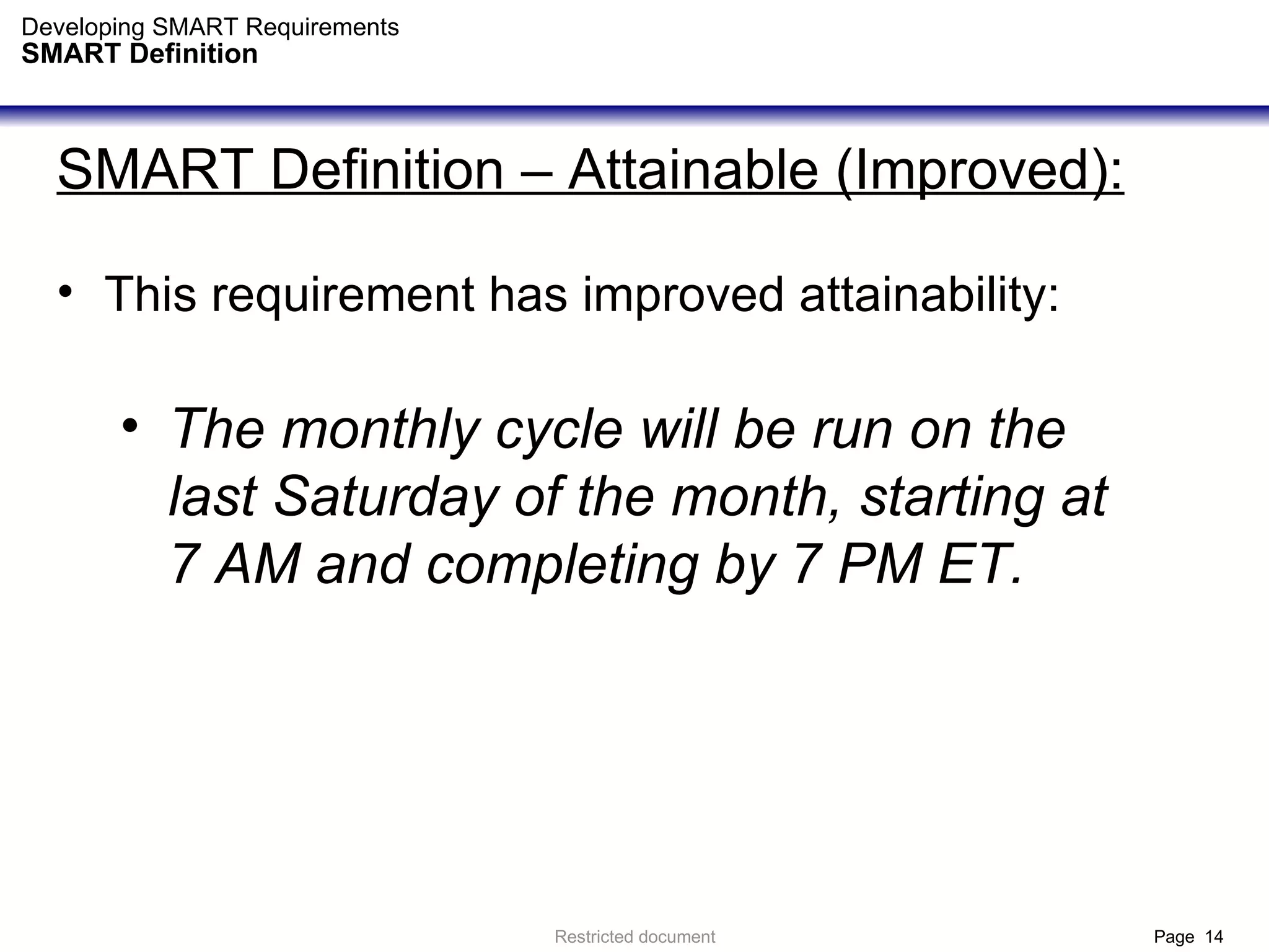 SMART Requirements | PPT
